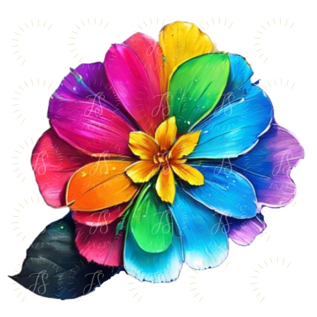 Flower Design for Crafts Rainbow Flower PNG Watercolor Print for Shirt ...