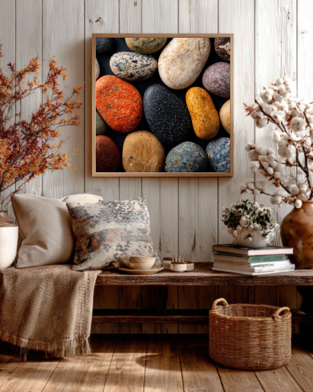 Colorful Pebbles Art – Vibrant Smooth Rocks Close-up With Multi-color ...