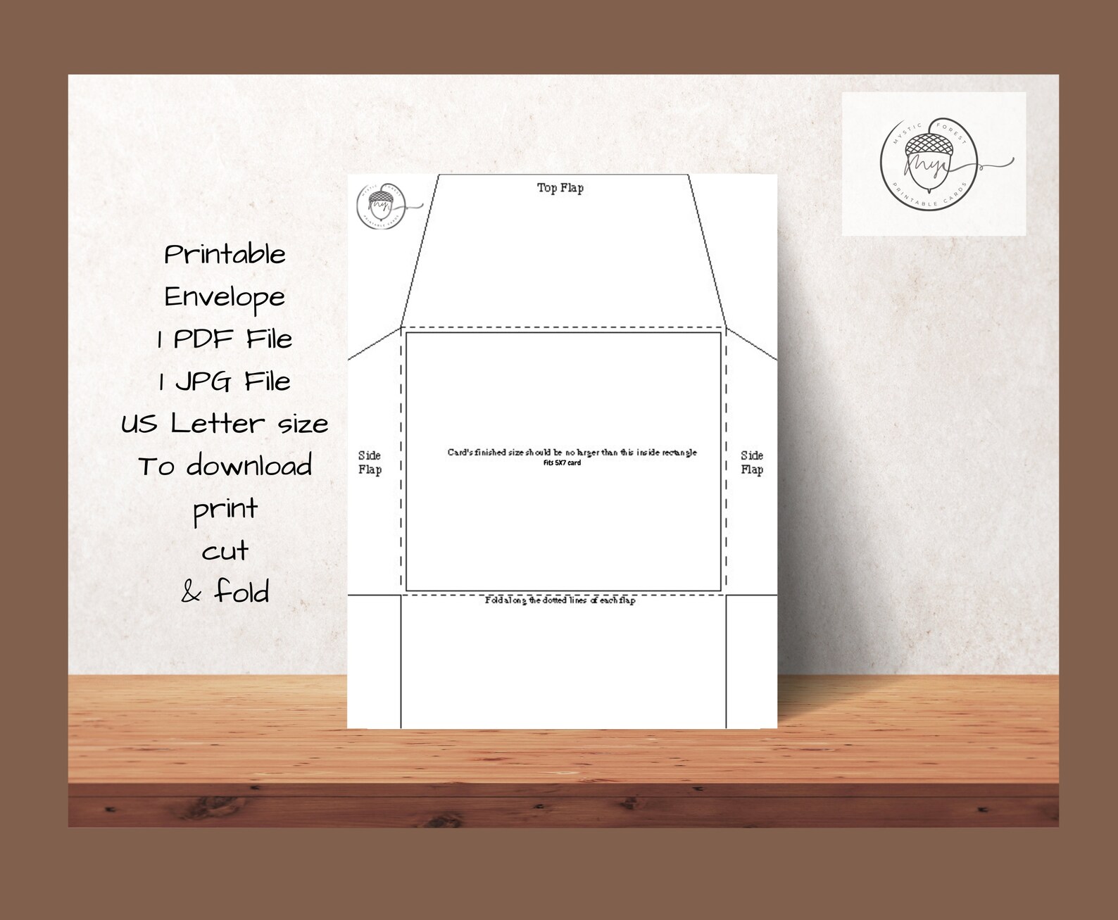 Well Wishes Printable Card Instant Download PDF Blank Card and Envelope ...