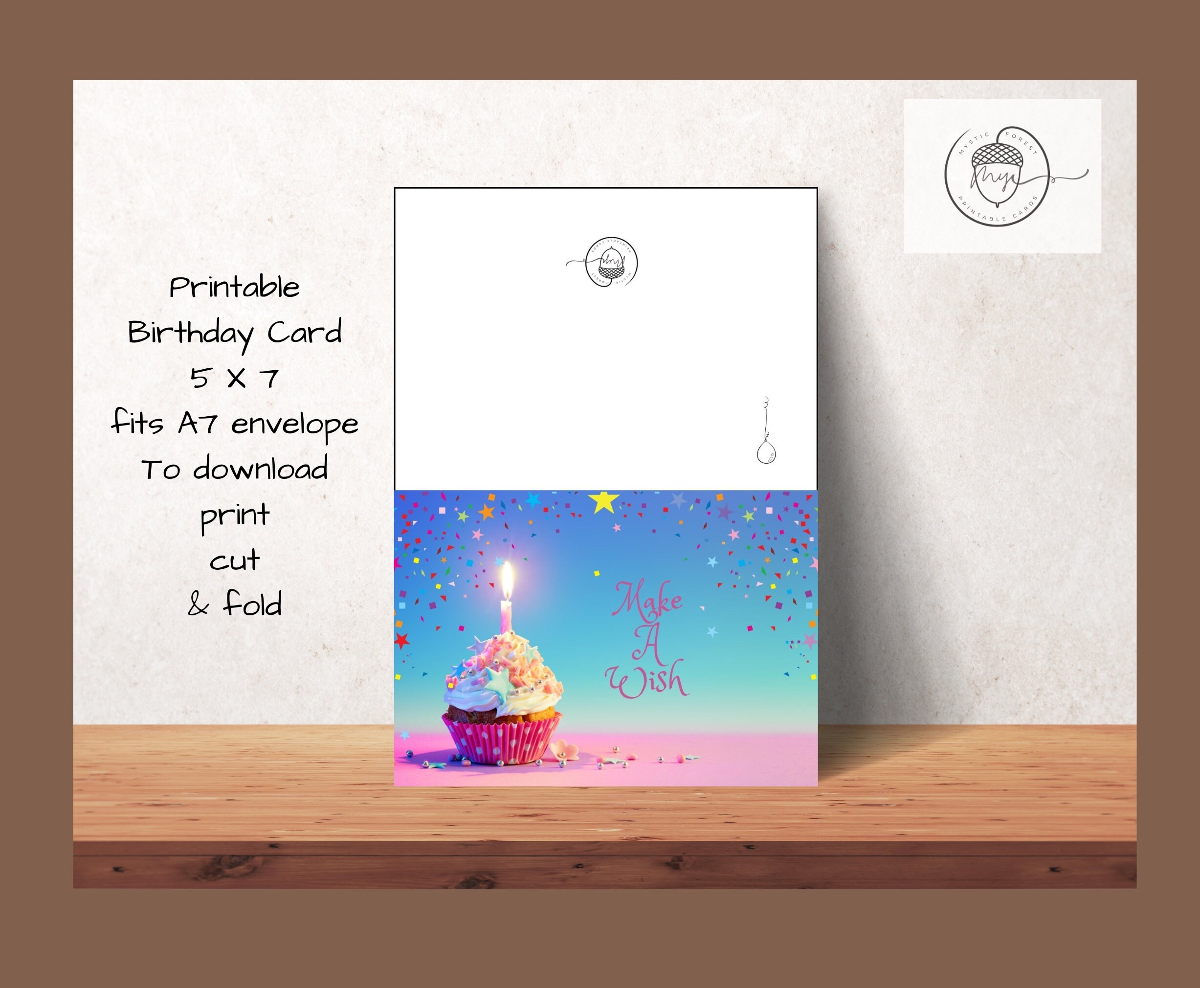 Birthday Wishes Printable Card Instant Download PDF Birthday Card and ...