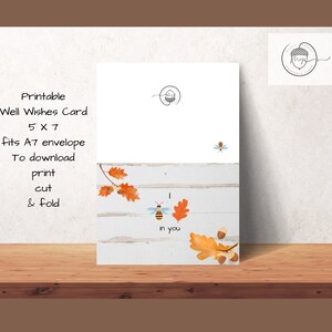 Well Wishes Printable Card Instant Download PDF Blank Card and Envelope ...