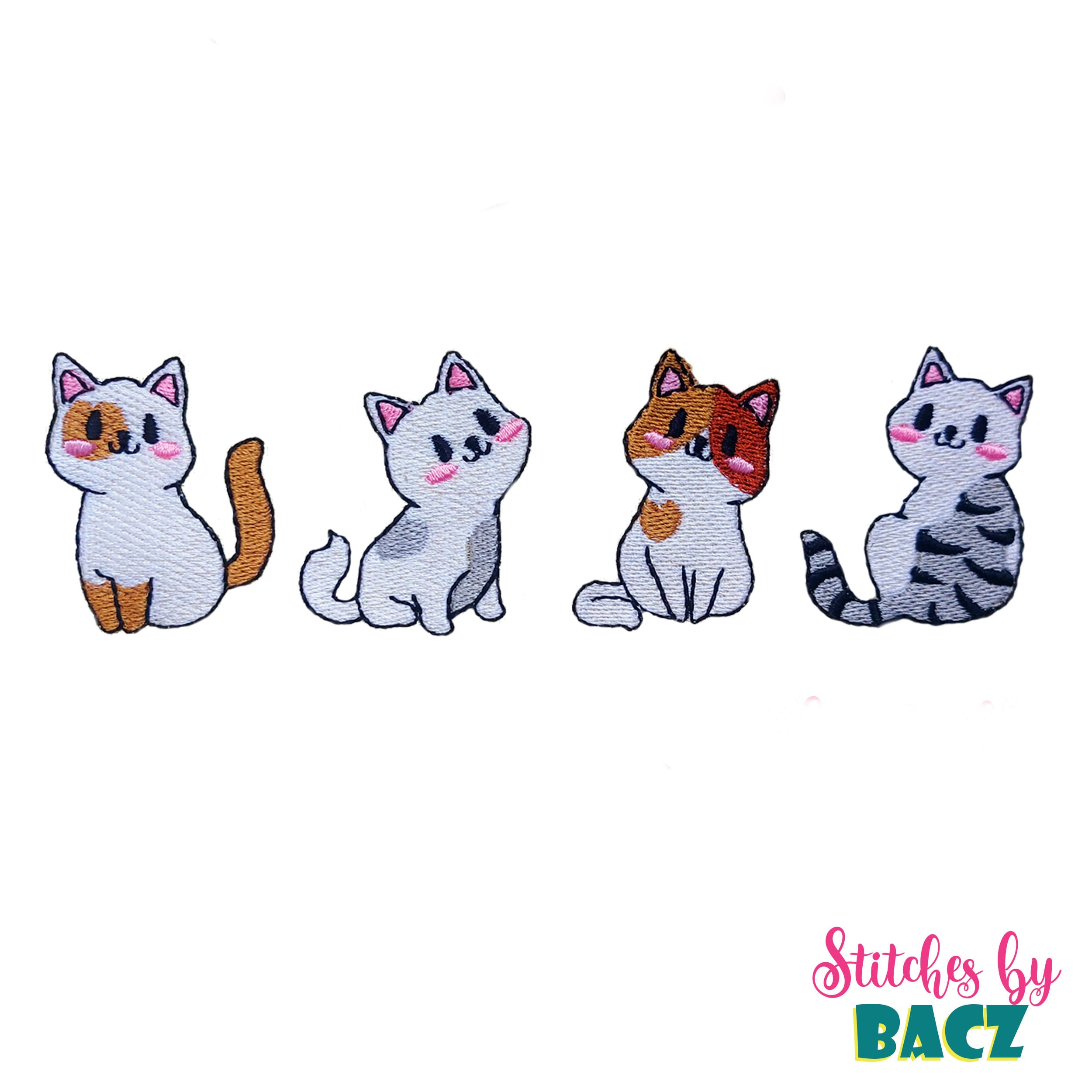 Cats Embroidery Design, 3 Sizes, Instant Digital File Download - Etsy