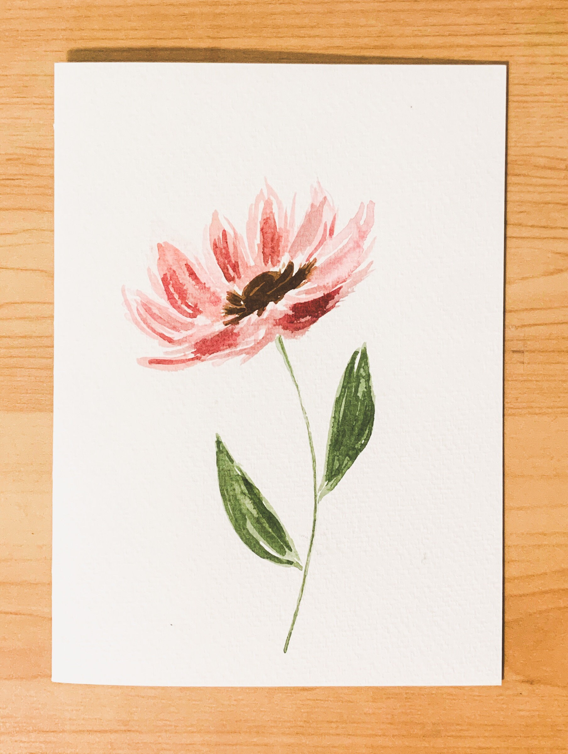 Watercolor Original Floral Greeting Card - Etsy