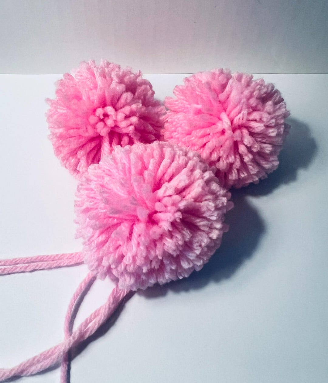 Set of 3 Pink Yarn Poms, Yarn Poms, Craft Supplies, Yarn Pom Poms ...
