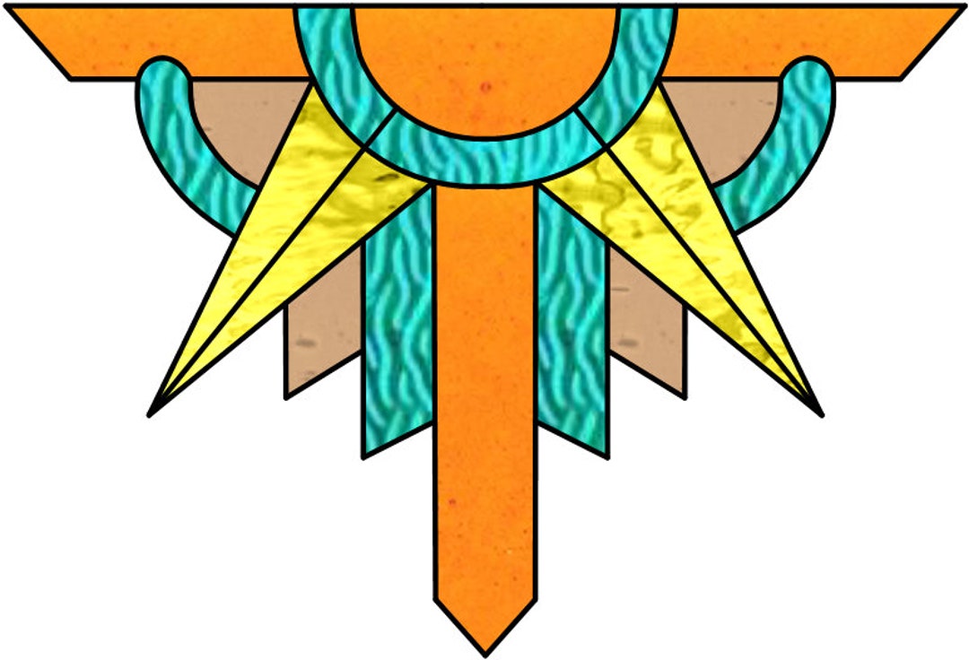 Art Deco Sun Stained Glass Pattern - Stained Glass Design - Instant ...