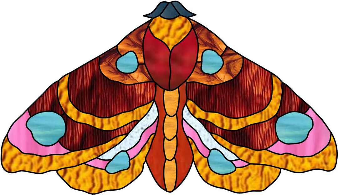 Moth - Stained Glass Pattern - Instant Digital Download (PDF|PNG) - Etsy