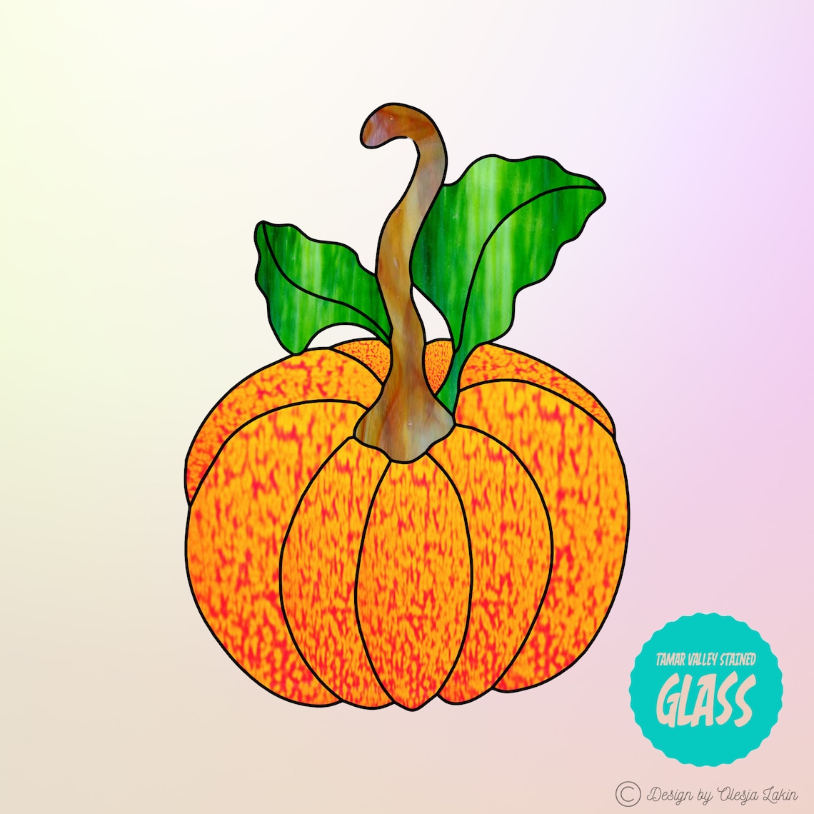 Pumpkin- Stained Glass Pattern - Instant Digital Download (PDF|PNG) - Etsy
