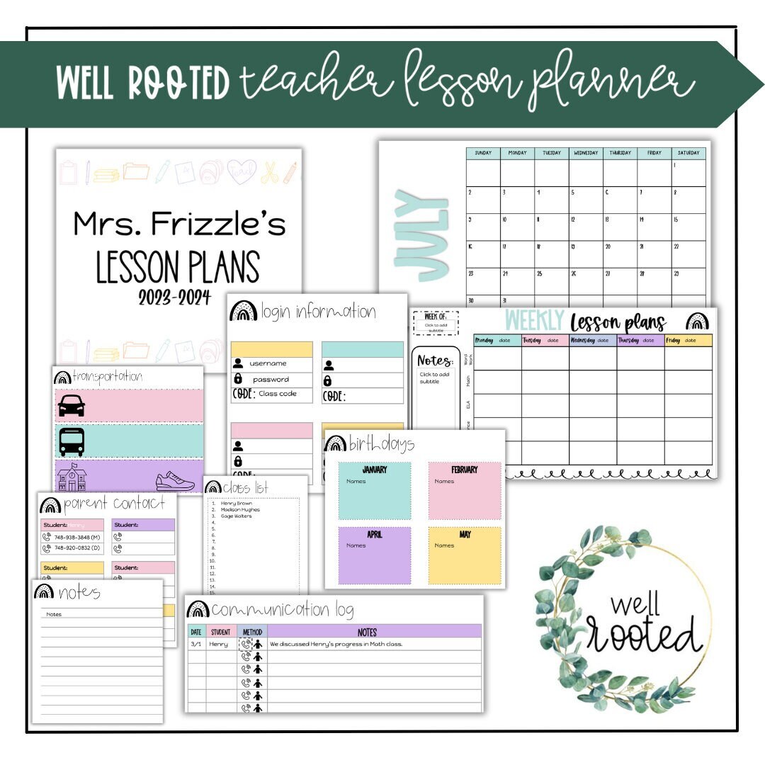 2024-2025 SIMPLE, EDITABLE Digital Teacher Lesson Planner - Etsy