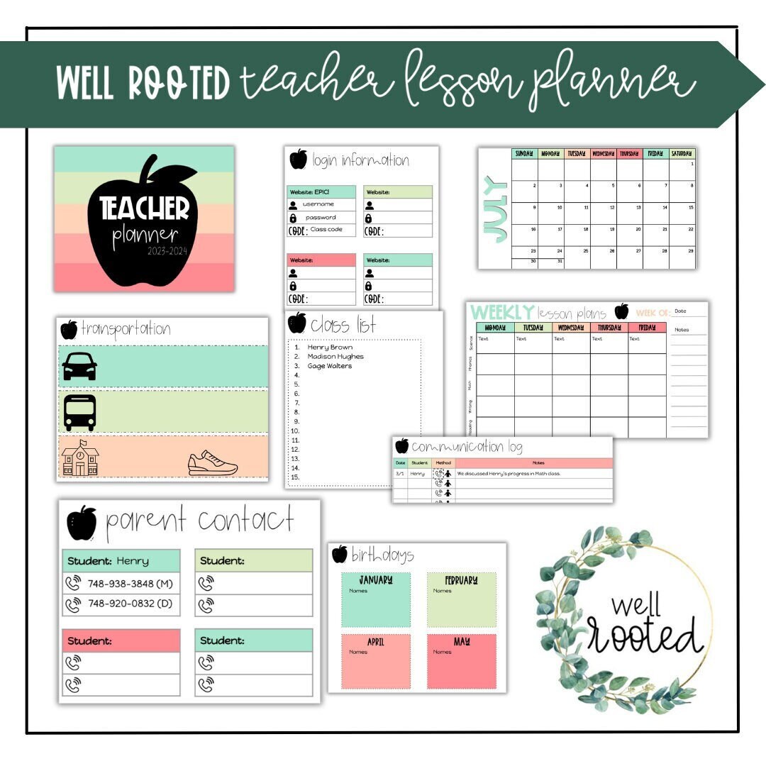 2024-2025 SIMPLE, EDITABLE Digital Teacher Lesson Planner - Etsy