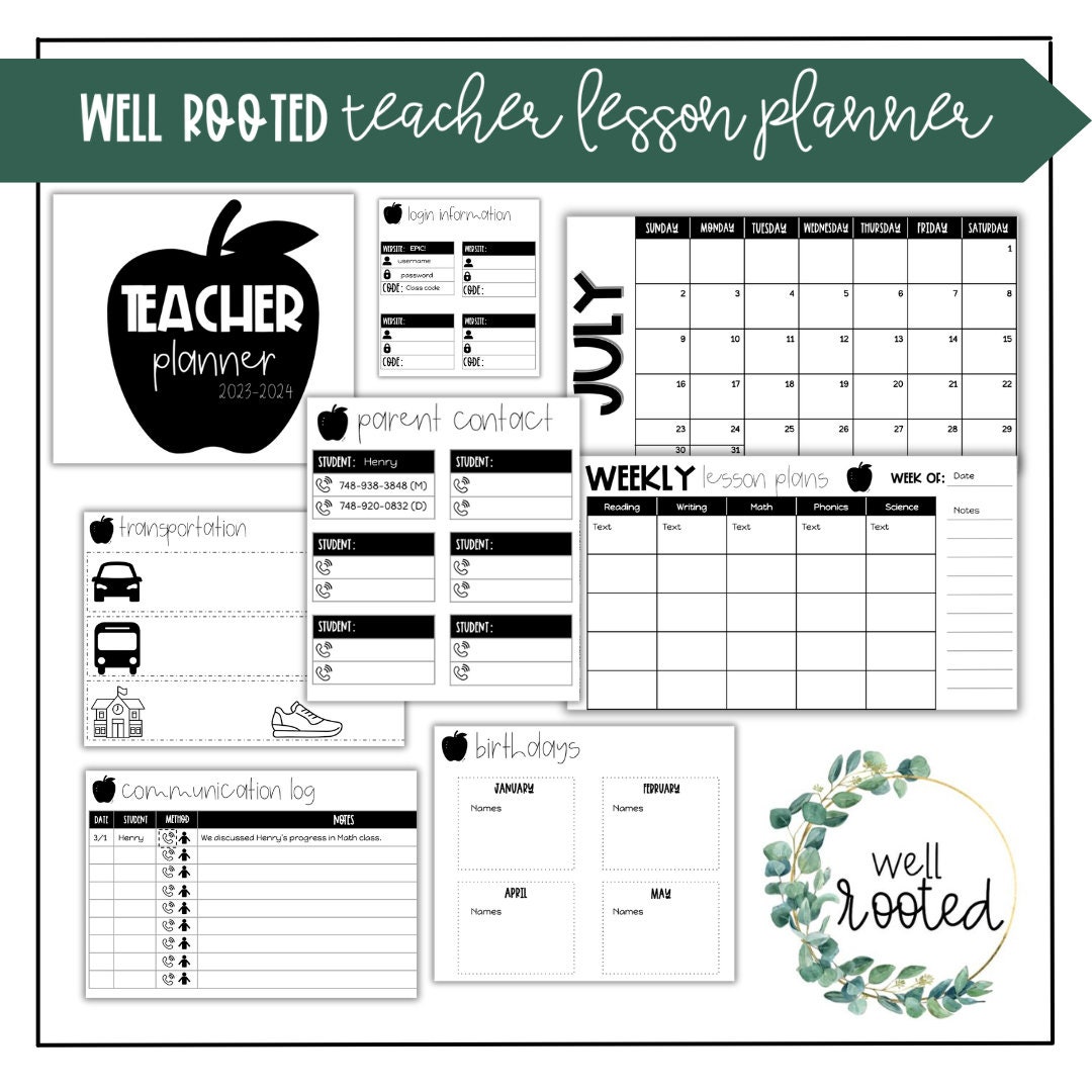 2024-2025 SIMPLE, EDITABLE Digital Teacher Lesson Planner - Etsy