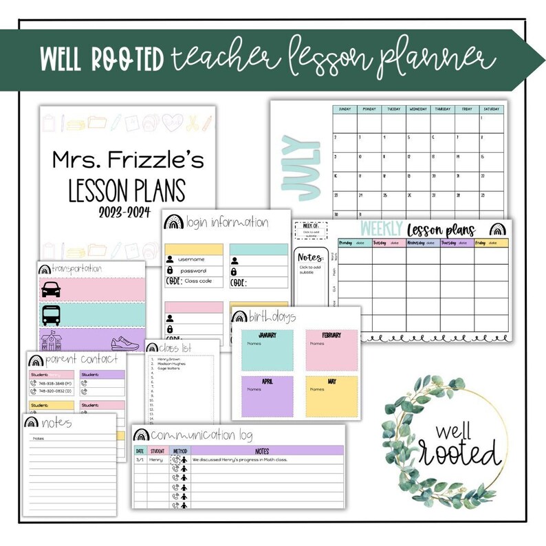 2024-2025 SIMPLE, EDITABLE Digital Teacher Lesson Planner - Etsy
