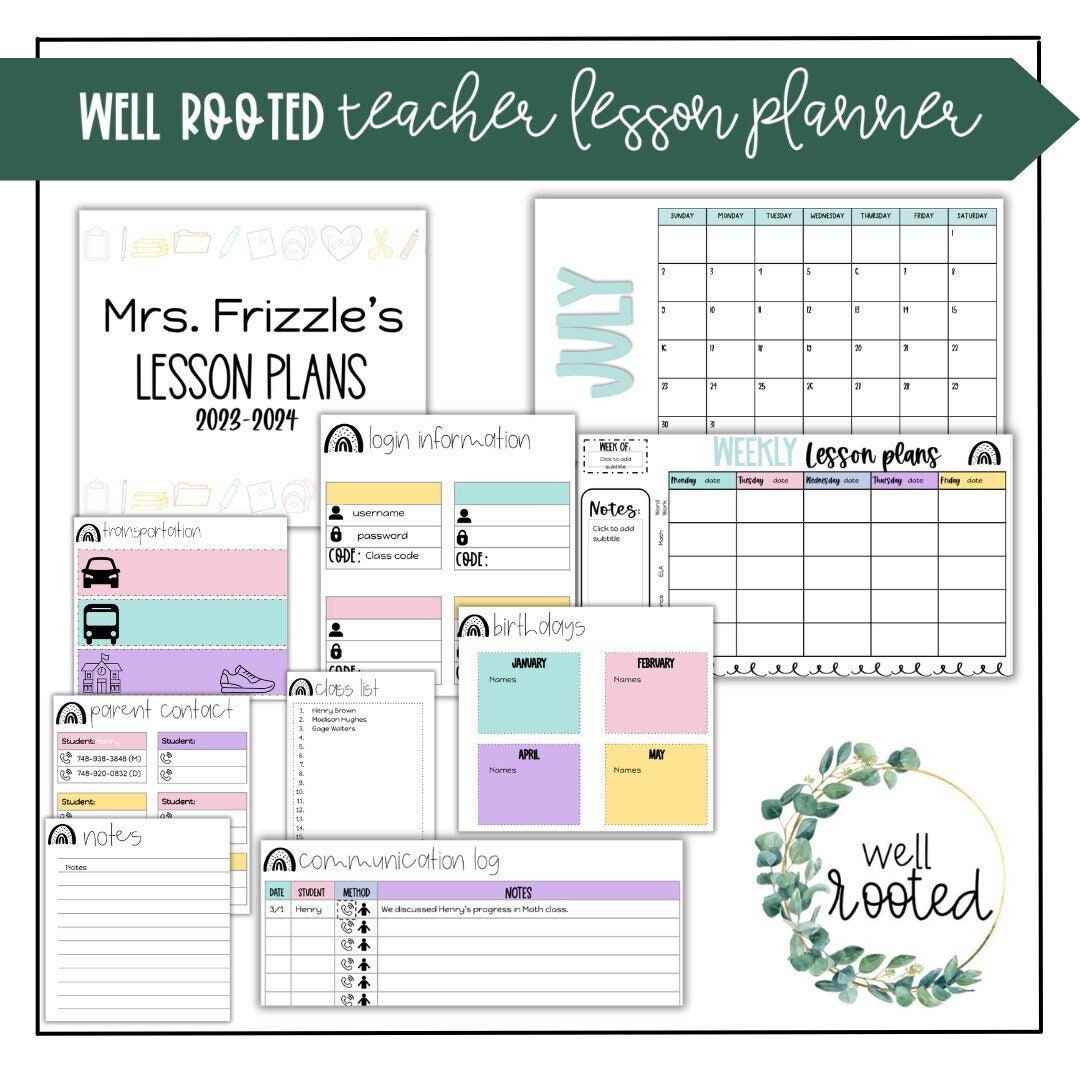 2024-2025 SIMPLE, EDITABLE Digital Teacher Lesson Planner - Etsy