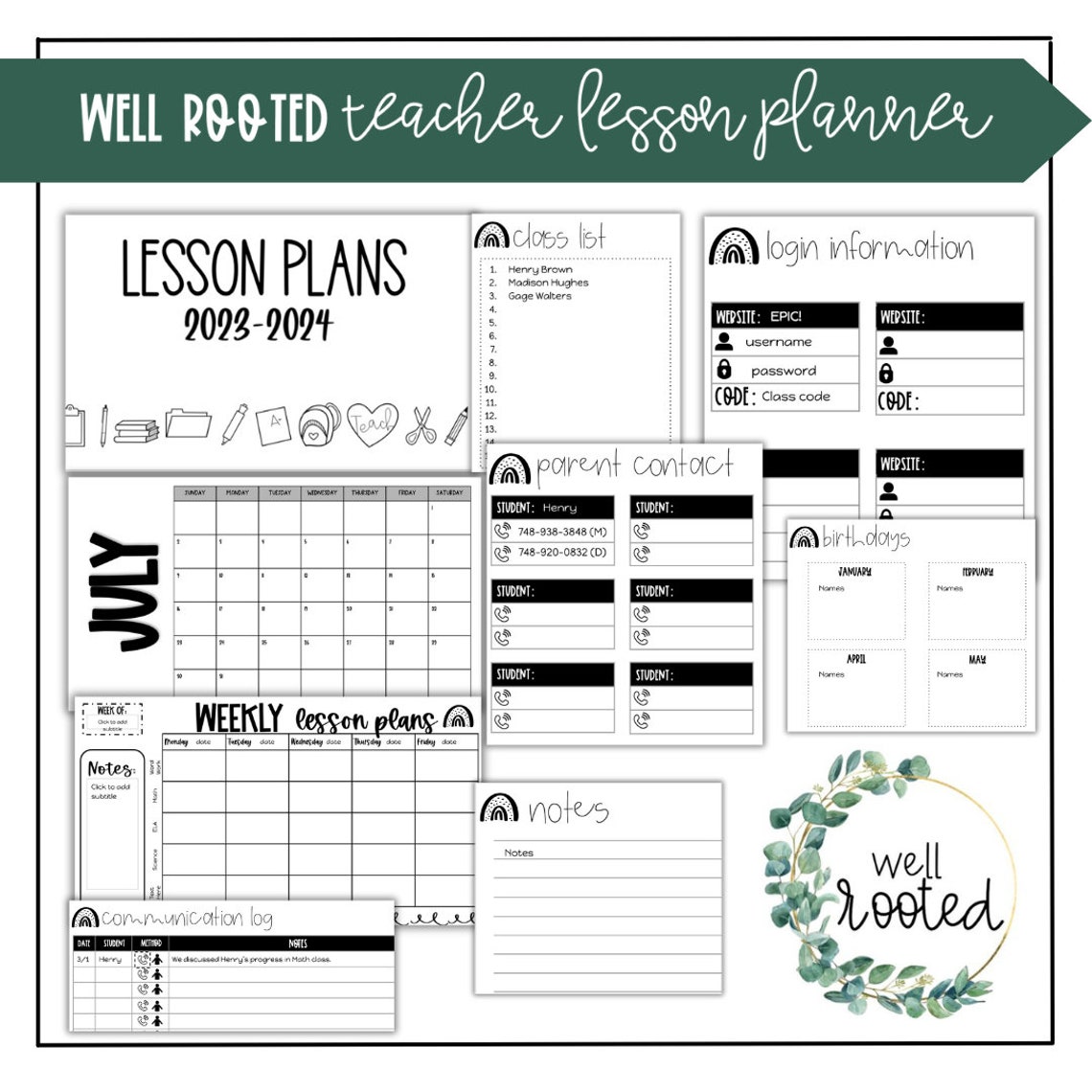 2024-2025 SIMPLE, EDITABLE Digital Teacher Lesson Planner - Etsy