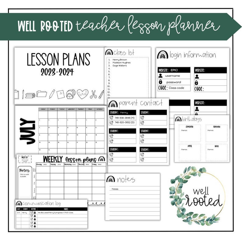 2024-2025 SIMPLE, EDITABLE Digital Teacher Lesson Planner - Etsy