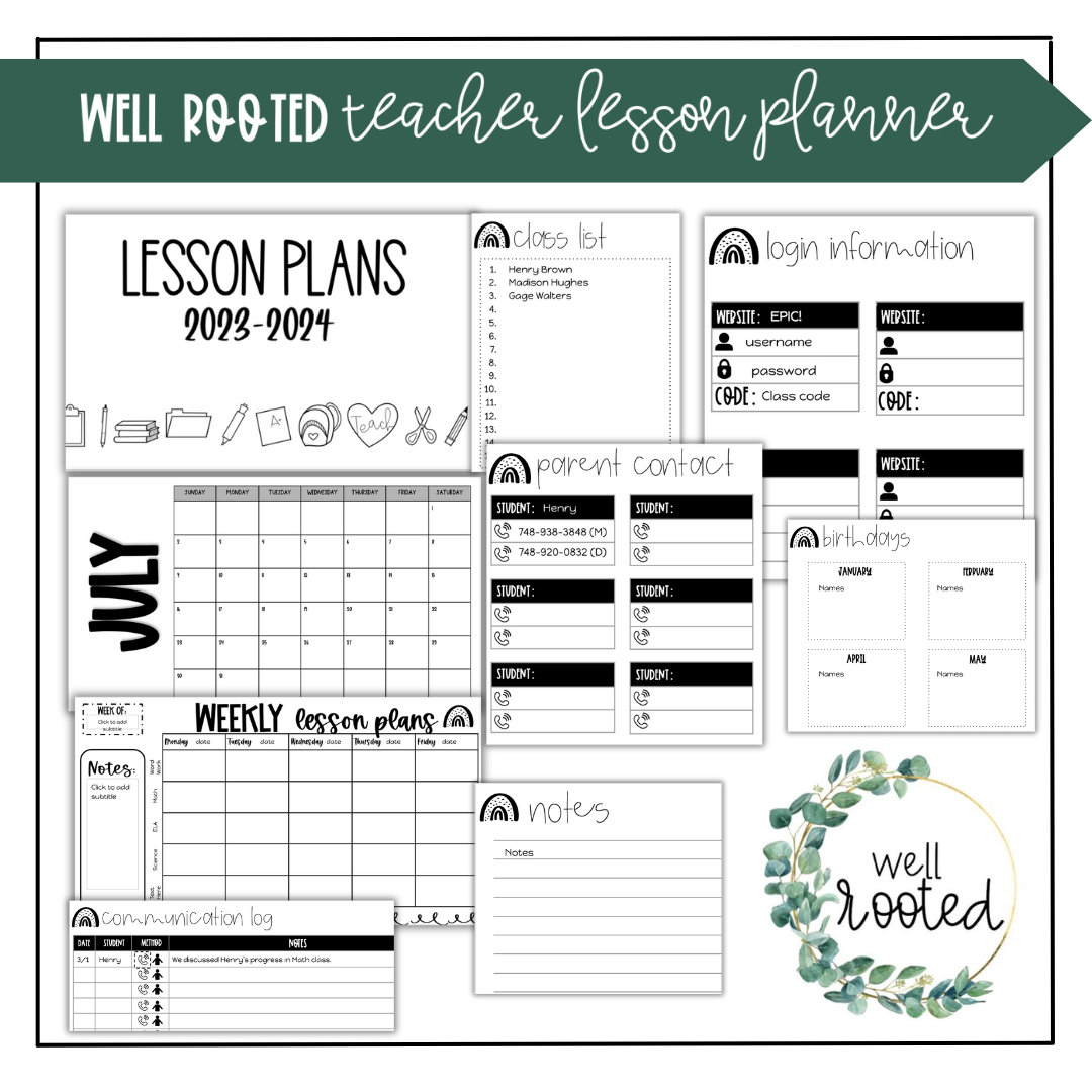 2024-2025 SIMPLE, EDITABLE Digital Teacher Lesson Planner - Etsy