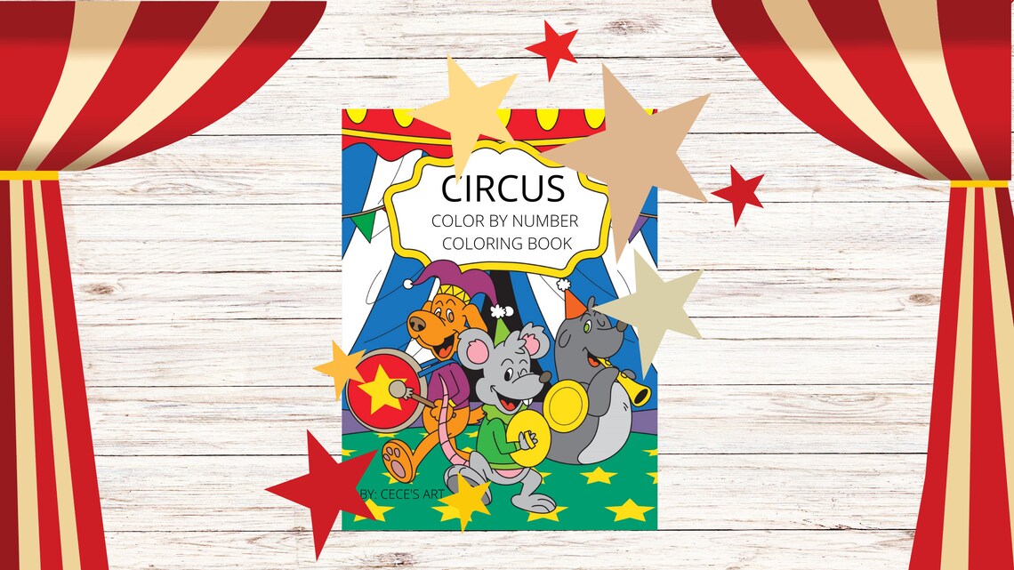 Color by Number Circus Animal Coloring Pages | Circus Animal | Toddler ...