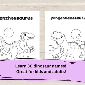Dinosaur Coloring Pages | Learn Dinosaur Names Activity Book | Adult ...