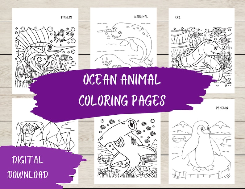 Ocean Animal Coloring Pages Sea Life Coloring Pages Toddler Activity ...