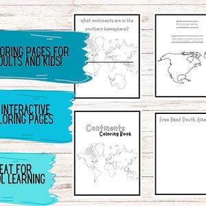 Continents Coloring Pages | Geography and Continents Worksheets ...