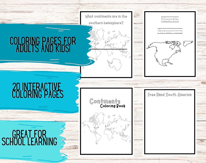 Continents Coloring Pages | Geography and Continents Worksheets ...