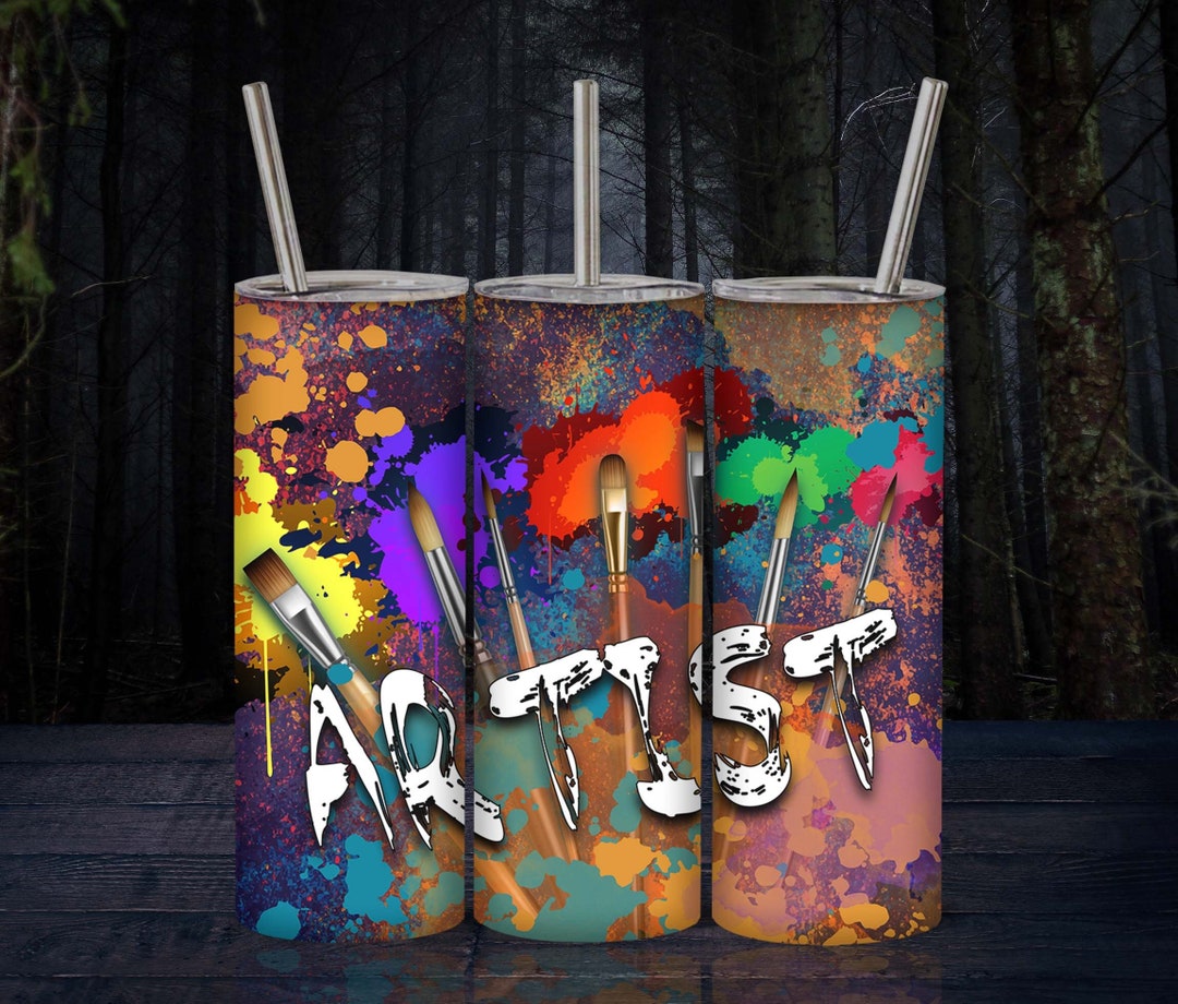 20 Oz Skinny Tumbler Sublimation Artist Design Digital Download PNG ...