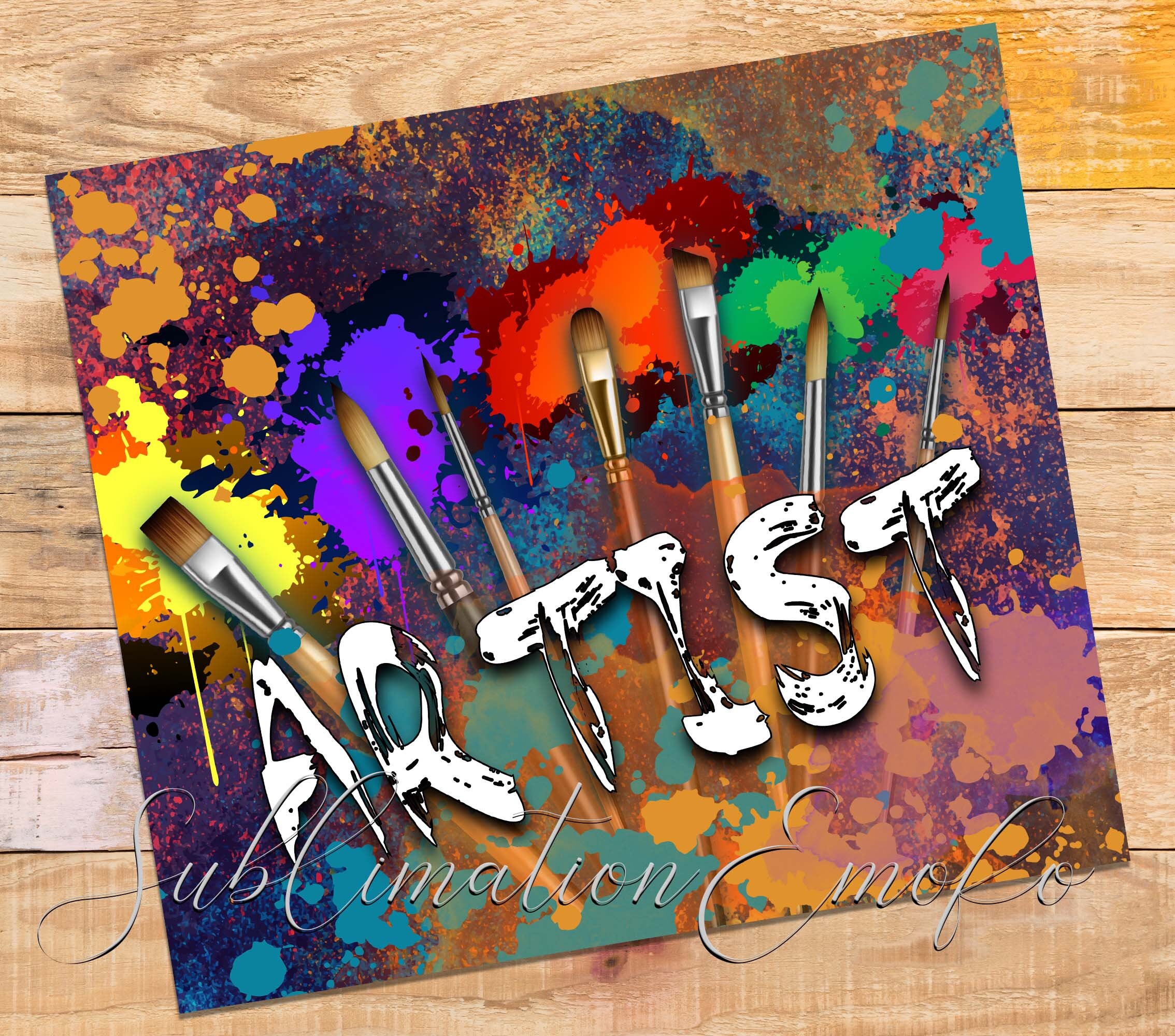 20 Oz Skinny Tumbler Sublimation Artist Design Digital Download PNG ...