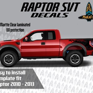 2010 - 2014 Ford Raptor SVT Decals - Topographic Desing off Road Matte ...
