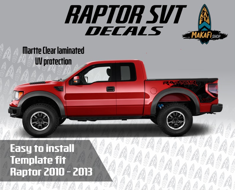 2010 - 2014 Ford Raptor SVT Decals - Topographic Desing off Road Matte ...