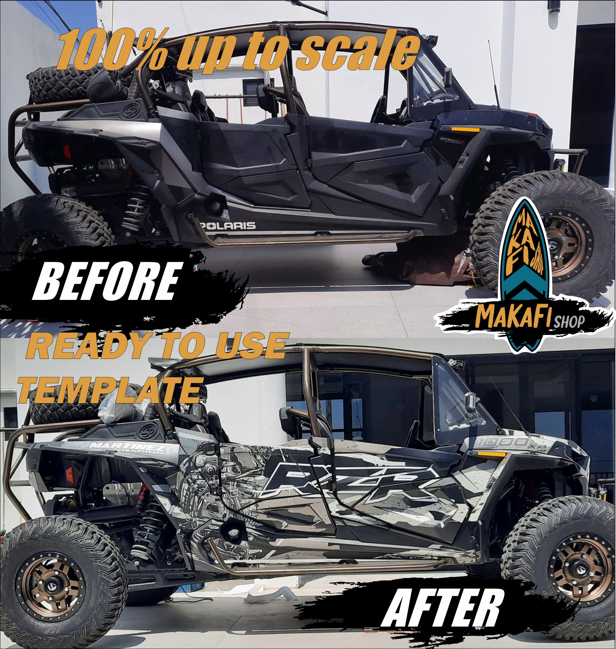 Polaris Rzr 1000 Graphics Template 100% up to Scale Redy to Design - Etsy