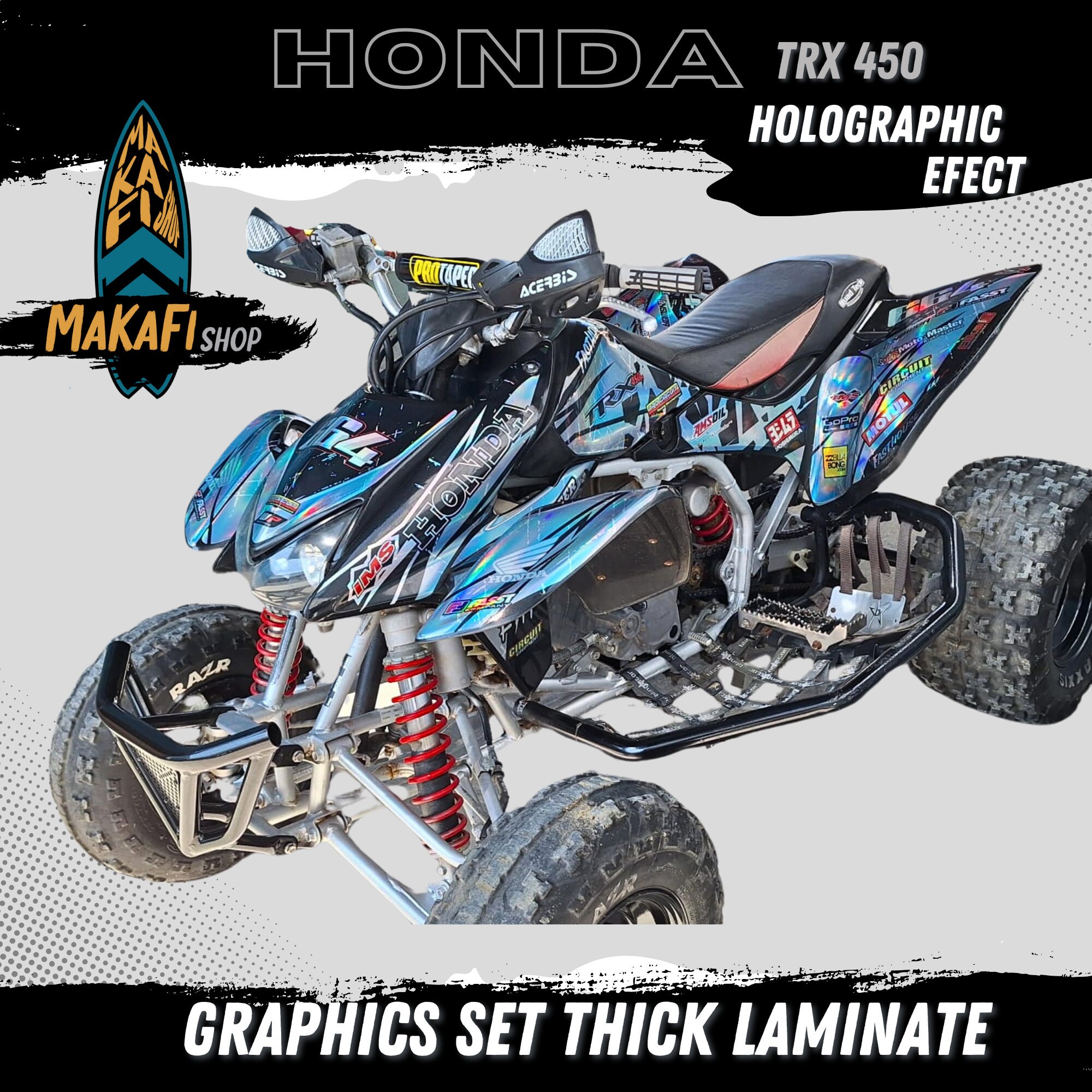 Holographics HONDA TRX 450 Graphics KIT Thick Laminate - Etsy