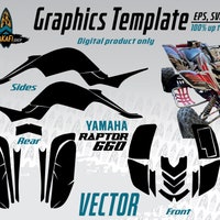 YAMAHA Raptor 350 Graphics Kit 2004 2006 2009 to 2014 Decals Stickers ...