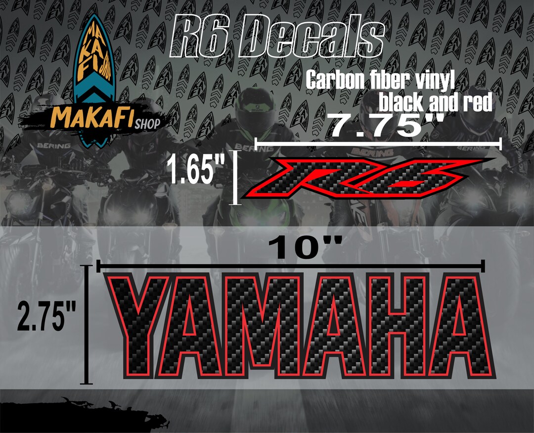 YAMAHA R6 YZF Decals - Carbon Fiber 5D Vinyl FREE Shipping - Etsy