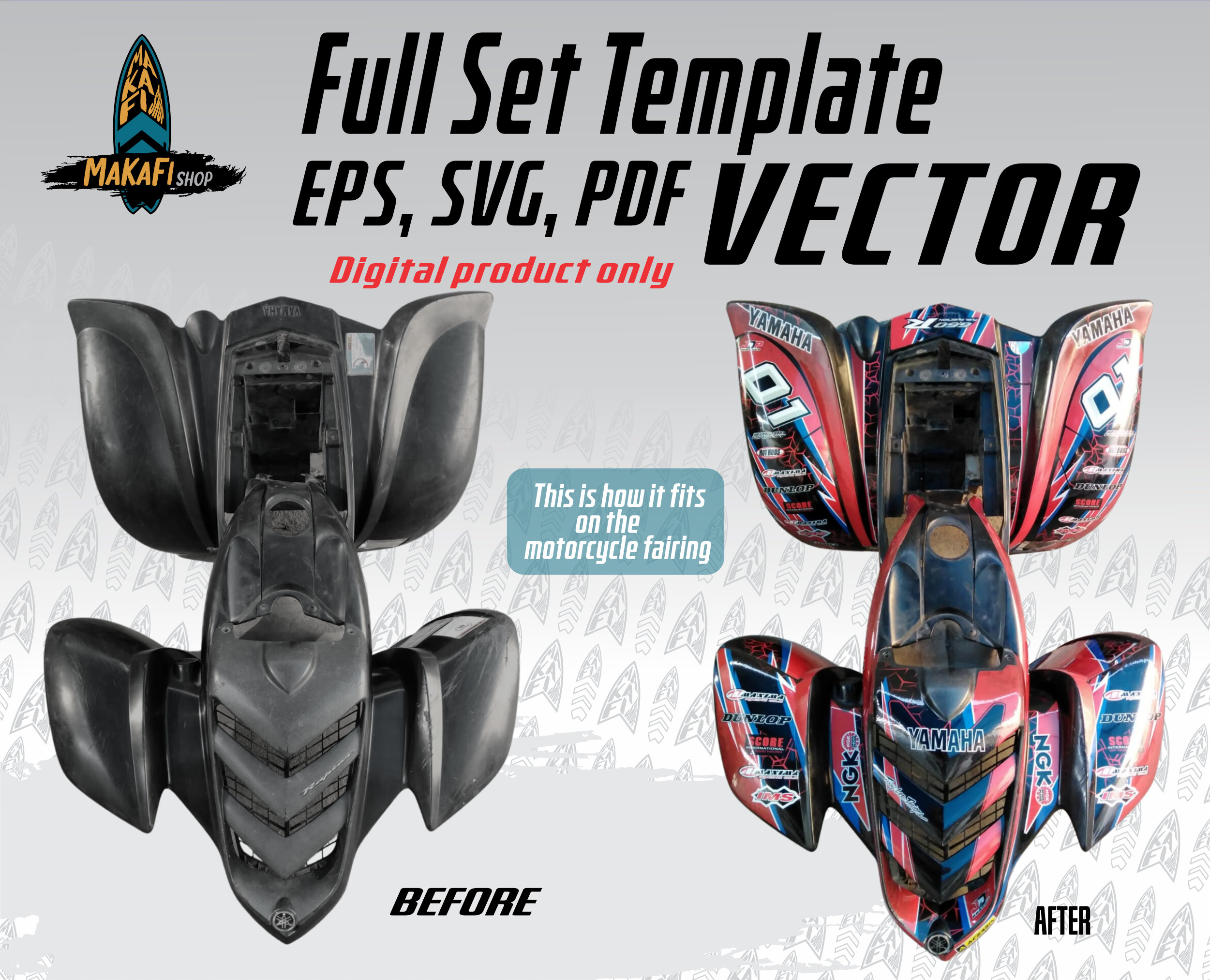 Graphics Template - Yamaha Raptor 660 EPS SVG PDF - Etsy
