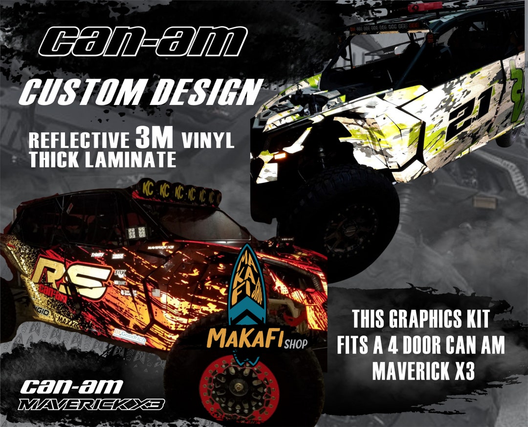 Reflective 3M Vinyl FULL Custom Desing - 4 Door Can Am Maverick X3 ...