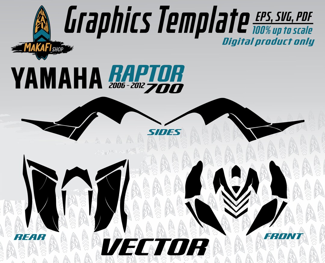 Yamaha Raptor 700 2006 - 2012 Graphics Template - Etsy