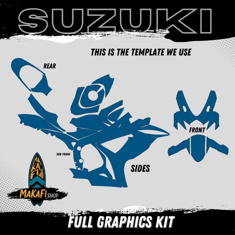 Matte SUZUKI GSXR 750 FUL Graphics Kit - Covers Both Sides, Front, Rear ...