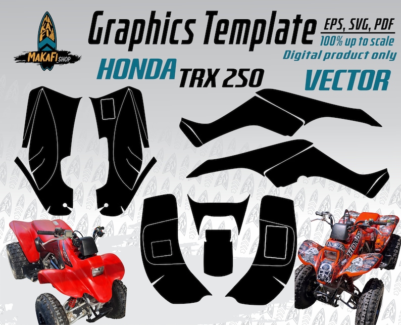 Honda TRX 250ex - Graphics Template Vector EPS SVG - Etsy