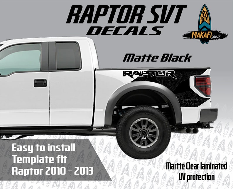 2010 - 2014 Ford Raptor SVT Decals - Topographic Desing off Road Matte ...