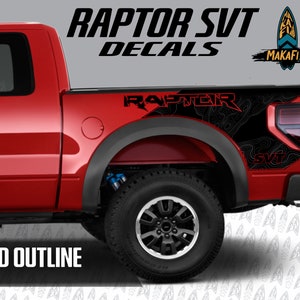 2010 - 2014 Ford Raptor SVT Decals - Topographic Desing off Road Matte ...