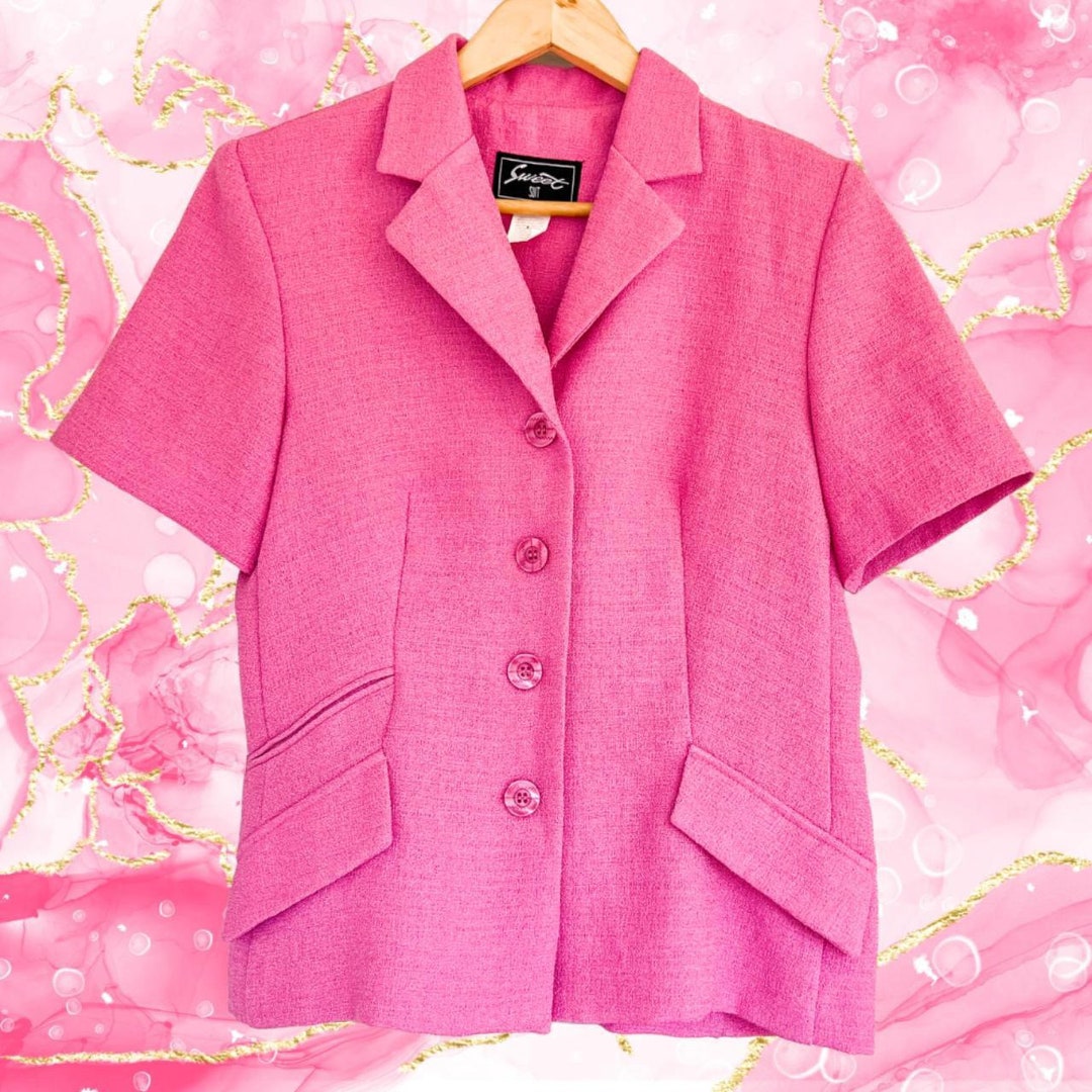 1980s Barbie Pink Jacket 1980s Pink Blazer Bright Pink Vintage Jacket ...