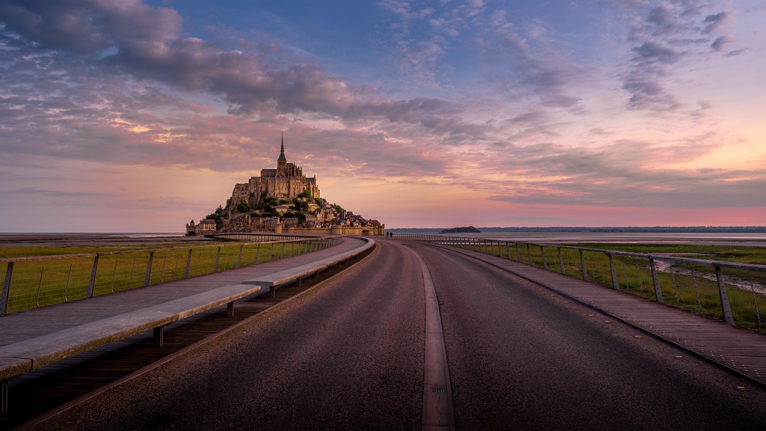 Mont Saint-michel Castle Sunrise Photography: Normandy Wall Art - Etsy