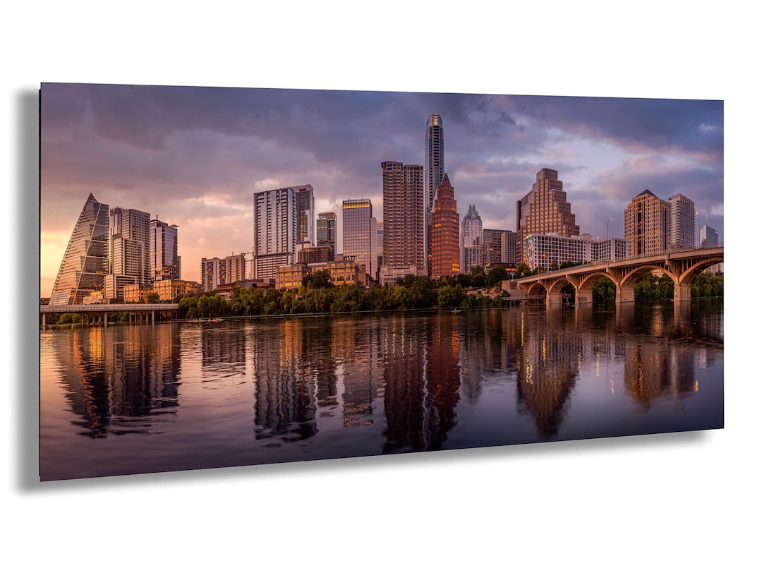 Austin City Skyline Downtown Panoramic Photography Print Canvas Metal ...