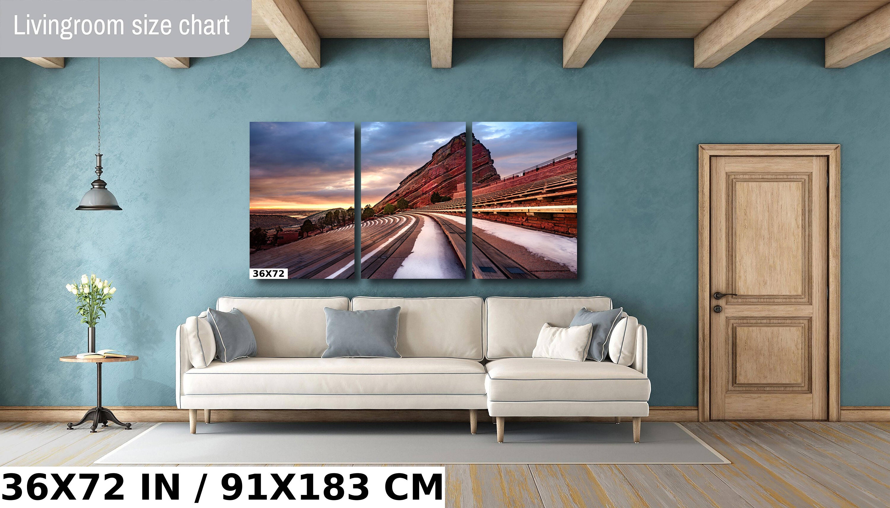Red Rocks Amphitheater: Snowy Sunrise Colorado, Print, Canvas, Metal ...