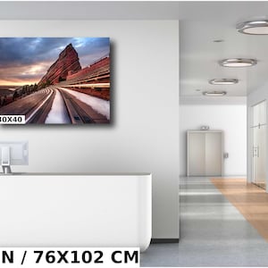 Red Rocks Amphitheater: Snowy Sunrise Colorado, Print, Canvas, Metal ...