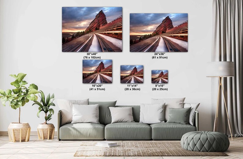 Red Rocks Amphitheater: Snowy Sunrise Colorado, Print, Canvas, Metal ...