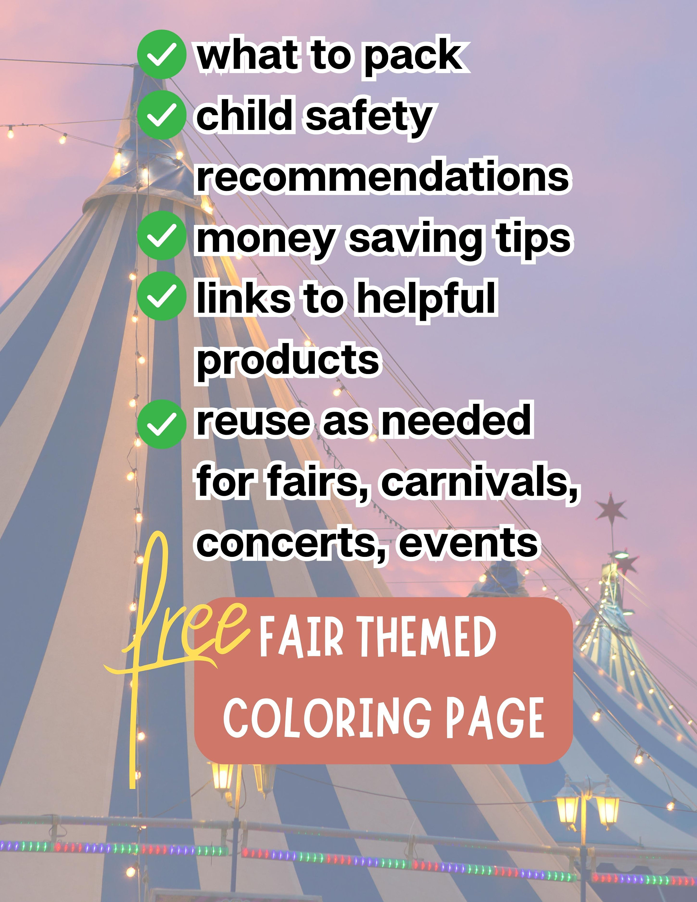 County/state Fair Checklist | INSTANT DIGITAL DOWNLOAD | Festival ...