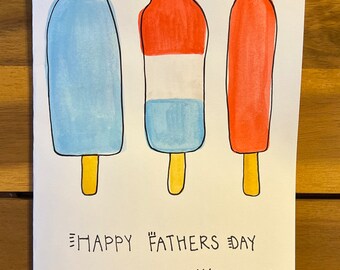 Popsicle Happy Father's Day Pop Fathers Day Card, Red White Blue Bomb ...