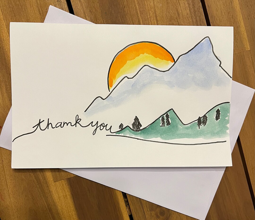 Nature Landscape Thank You Card - Etsy