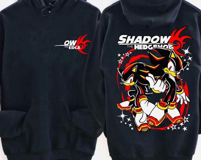 Hedgehog Shadow Anime Hoodie, Anime Vintage Grunge Gothic Metal Graphic ...
