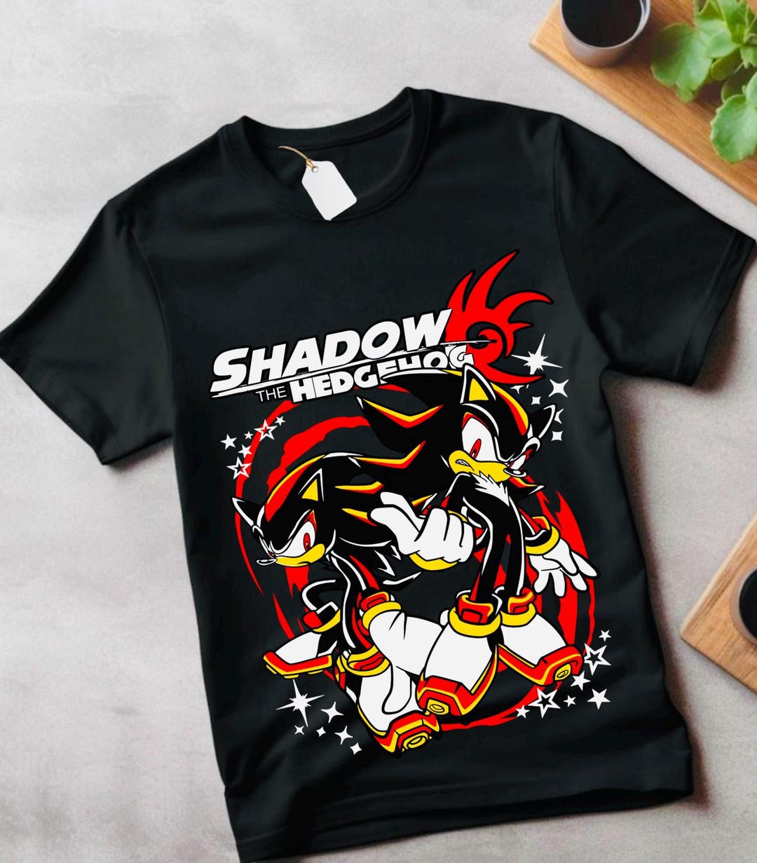 Hedgehog Shadow T-shirt Speedster Energy, Japanese Anime Hero, Gaming ...